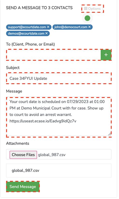 How To Send A Message From The Dashboard