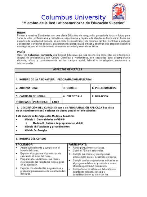 Programación Aplicada I Pdf Básico Lenguaje De Programación