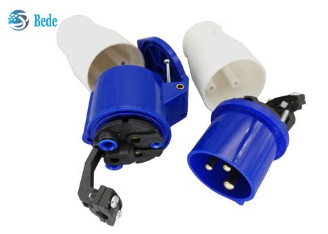 Single Phase Industrial Plug And Socket P N E Blue Color 220 250v 16a Coupler Type