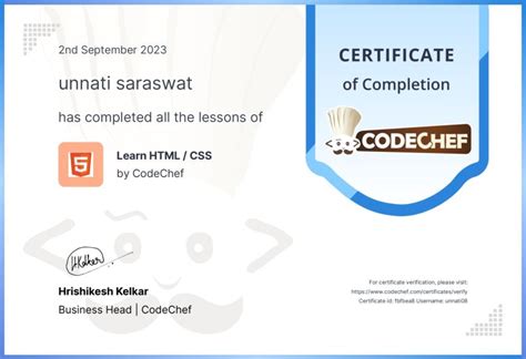 Unnati Saraswat On Linkedin Today I Am Happy To Announce That I Have Certified In Htmlcss From