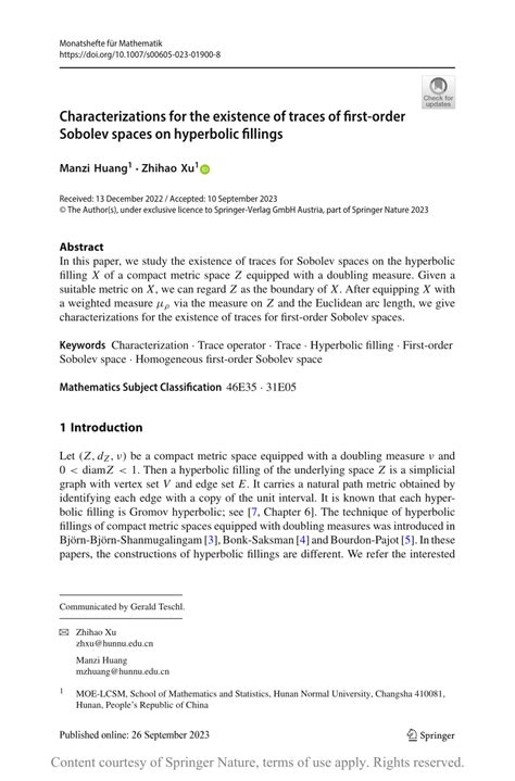 Characterizations For The Existence Of Traces Of First Order Sobolev