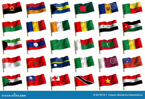 Collage From Flags Of The Different Countries Stock Illustration