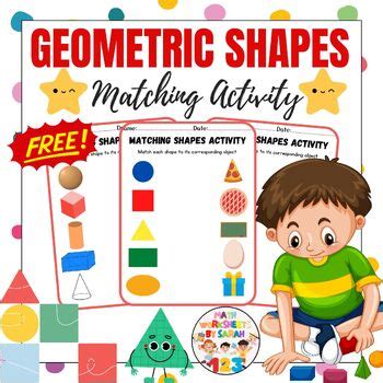 Geometric Shapes Matching Activity Free Printable December Math Worksheets