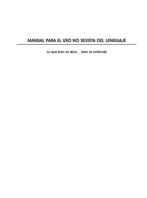 Pdf Manual Para El Uso No Sexista Del Lenguaje Dokumentips