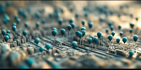 The Concept Of Travel Navigation Route Finding Or Gps Location Is Illustrated By Multiple