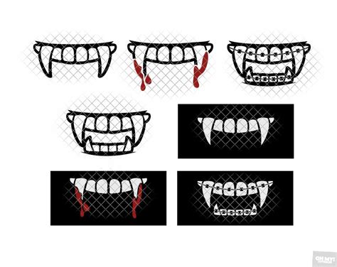 Vampire Teeth Svg Fangs Mouth Lips Tongue In Svgdxfepspng