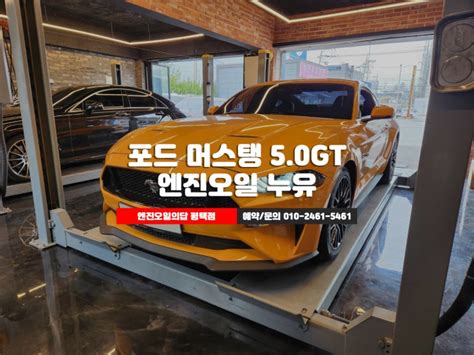 평택 포드 머스탱 50 Gt 엔진오일 필터 장착조립 불량으로 인한 엔진오일 누유 평택수입차정비 평택경정비 평택엔진오일