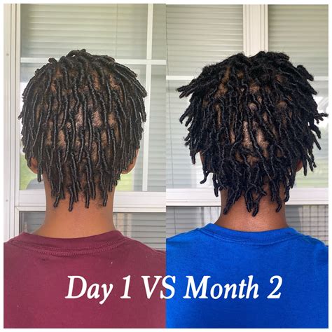 Day 1 VS Month 2 Dreadlock Hairstyles For Men Short Locs Hairstyles