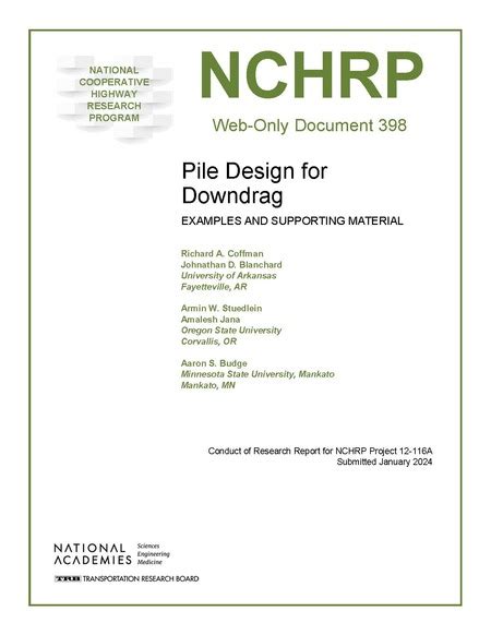 Pile Design For Downdrag Examples And Supporting Materials The