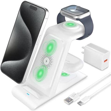 Hatalkin 3 In 1 Wireless Charging Station Compatible For Apple Products