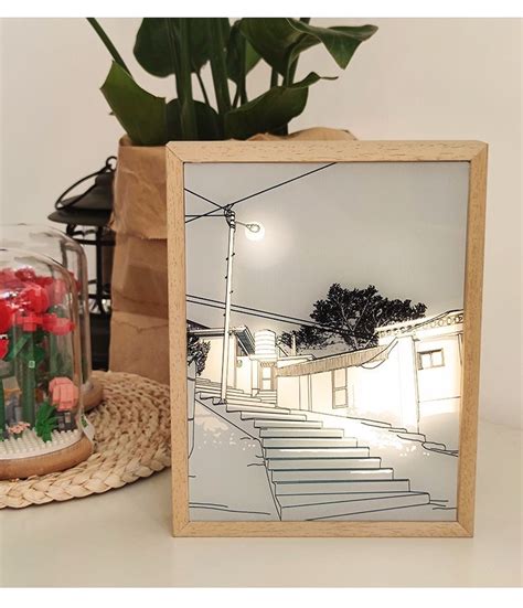 灯光画相框带灯充电款小夜灯摆件桌面装饰画中空相框摆台创意礼物 阿里巴巴