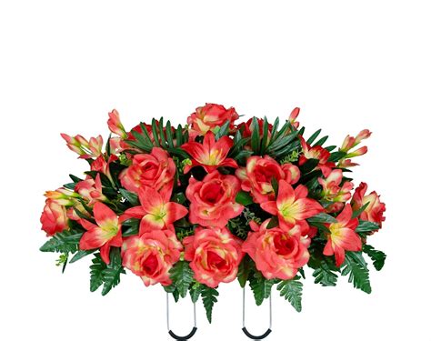 Sympathy Silks 30 Headstone Flower Saddle Artificial