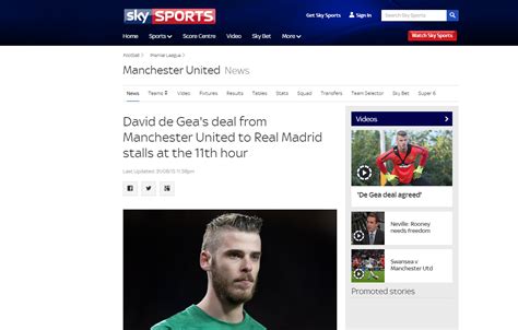 デ・ヘアのレアル移籍が破談、期限に間に合わず ｜qoly サッカーニュース