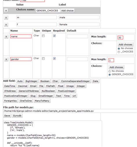 Django Admin Models Editor
