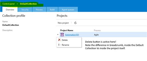 Tfs Delete Team Project From Visual Studio Team Services Stack Overflow