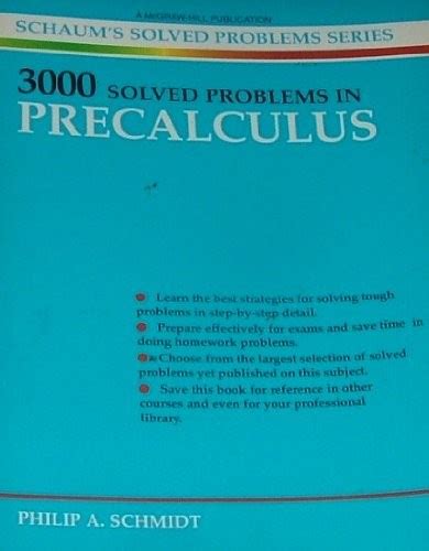 3000 Solved Problems In Precalculus By Philip A Schmidt Open Library