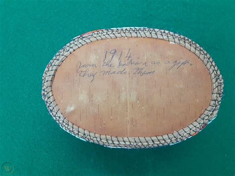 Ojibwe 2 Maple Leaf Porcupine Quill Birch Bark Sweetgrass Box 3914599099