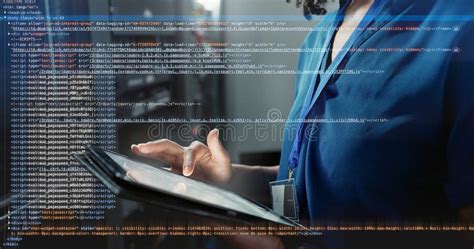 server room data or hands of engineer with tablet system update or