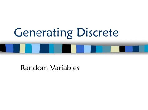 Ppt Simulating Random Variables With Discrete Distributions In Python