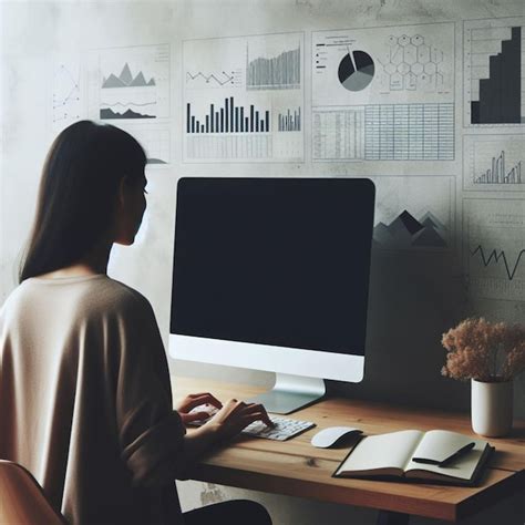 Premium Photo Computer And Graphs Realistic Photo