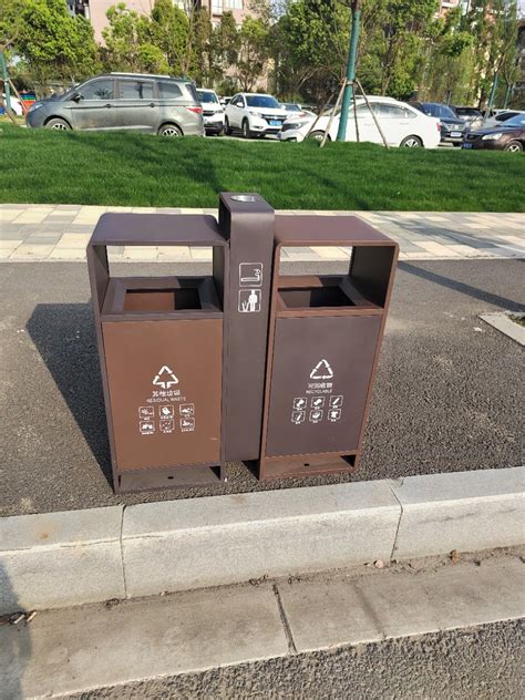 户外果皮箱垃圾桶小区街道公园分类垃圾筒镀锌板园区垃圾桶批发 阿里巴巴