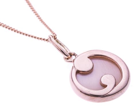 9ct Rose Gold Mother Of Pearl Pendant Buy Online Free Insured Uk