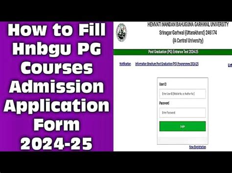 How To Fill Hnbgu PG Courses Admission Application Form 2014 25 YouTube