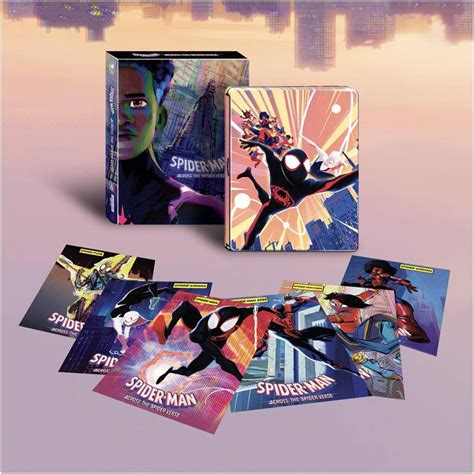鐵盒 藍光先生4k 蜘蛛人：穿越新宇宙 Uhdbd 雙碟限定版 Spider Man 膠盒 夕陽橘 天空藍 蝦皮購物