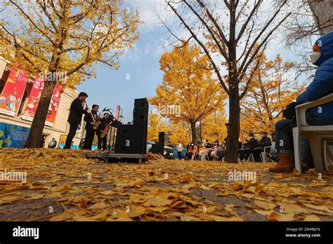 A Saxophone Quartet Staged A Concert In A Square Outside The Shanghai
