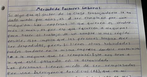 Ensayo Mercado De Factores Laboral