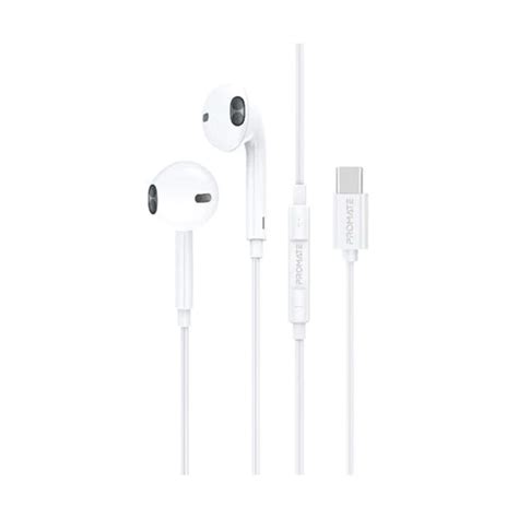 Promate Usb C Stereo Earphones With Mic And Volume Control Gearpod C2