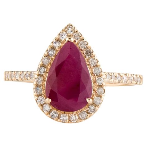 14k 890ctw Ruby Cocktail Ring Size 675 Round Brilliant Ruby 097ct