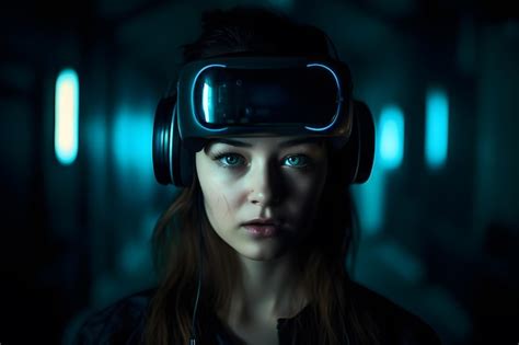 premium ai image girl with virtual reality glasses neural network ai