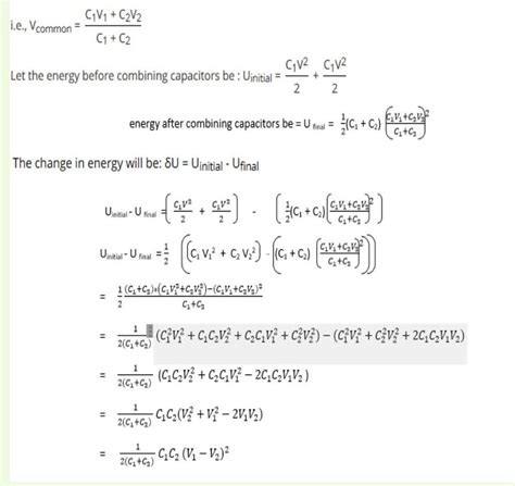 Energy Loss In Capacitor Formula Derivation
