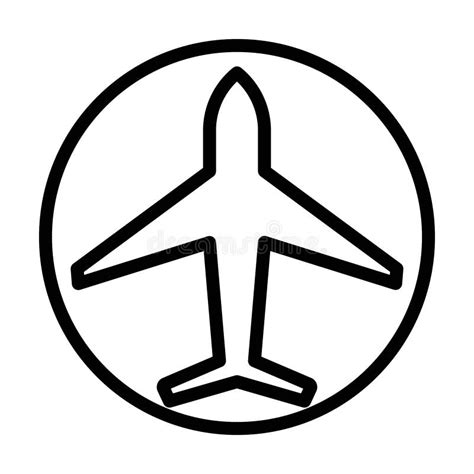 Airplane Icon Linear Logo Mark In Black And White Stock Vector