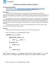 Understanding Functions Parameters And Return Values In Ap Course Hero