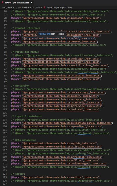 Sass Importing Kendo UI SCSS Files Module Component Wise In Angular