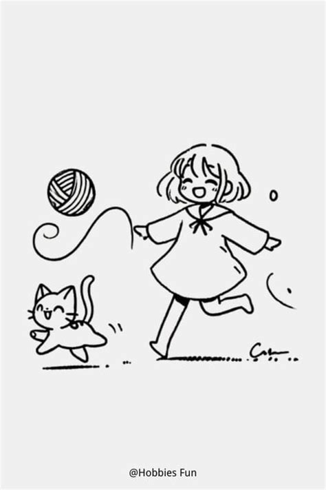 👧🏻50 Easy Cute Anime Girl Drawings