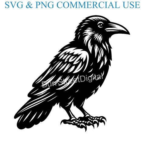 Raven Svg And Png Digital Files Vector Graphic Design Cut Print Laser