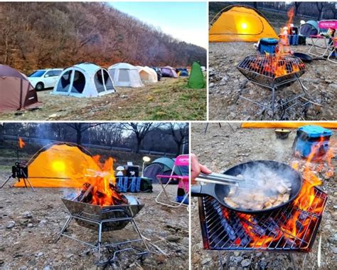 카르닉 캠핑용품 6각 접이식 화로대 불멍과 바베큐 즐거운 겨울캠핑 At 천안 북면계곡야영장 추천 네이버 블로그