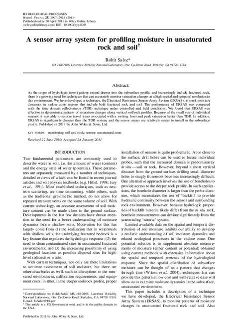 Pdf Ersas A Novel Moisture Profiling System