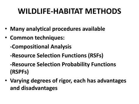 Ppt Using Resource Utilization Functions Rufs To Assess Wildlife Habitat Relationships