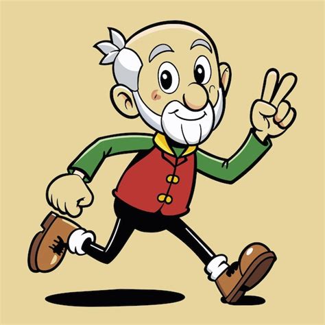 A Cartoon Drawing Of A Man With Glasses And A Hat On His Head Premium