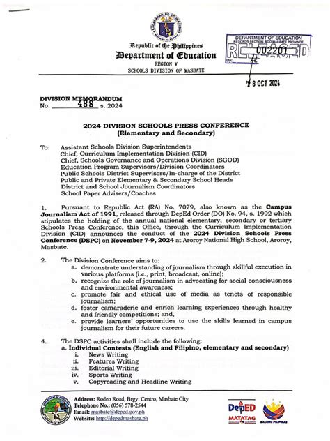 Dspc 2024 Memorandum Pdf