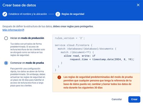 crear una firestore database en firebase codigoelectronica