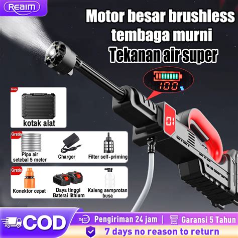 Jual Reaim Mesin Cuci Mobil Cordless 450w 250bar Alat Cuci Mobil Jet
