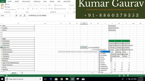 Offset Function In Excel Kumar Gaurav Youtube