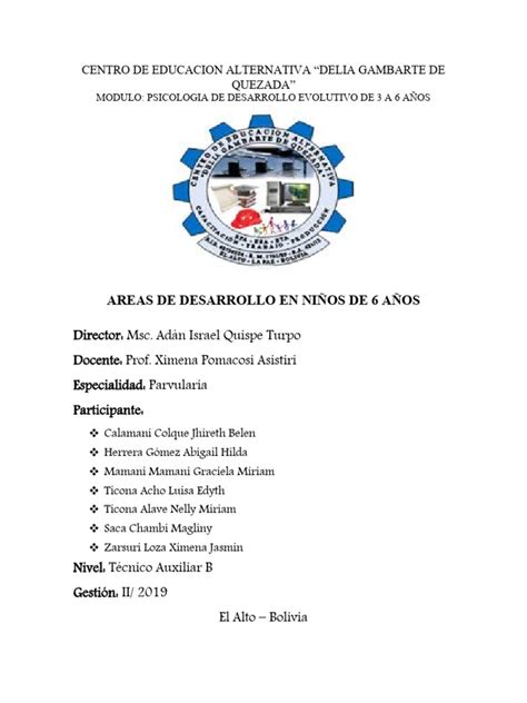 Areas Del Desarrollo Niños 6 Años Pdf Aprendizaje Aquisición De