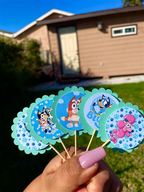 Bluey Birthday Toppers Bluey Birthday Favor Favors Bluey Cupcake