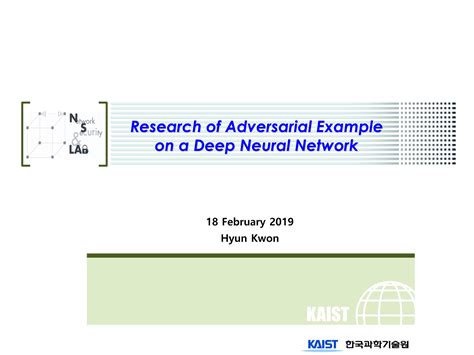 research of adversarial example on a deep neural network ppt